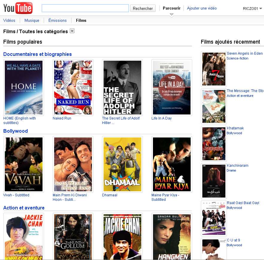 400 films gratuits sur youtube