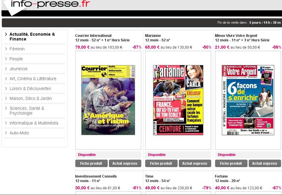 abonnement magazines pas chers
