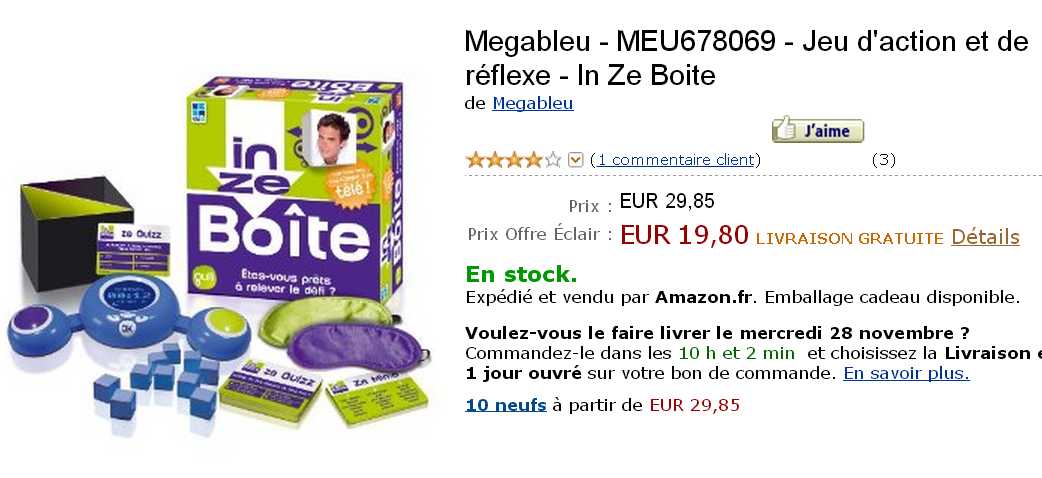 Jeu de société In Ze Boite à moins de 20 euros le 27/11