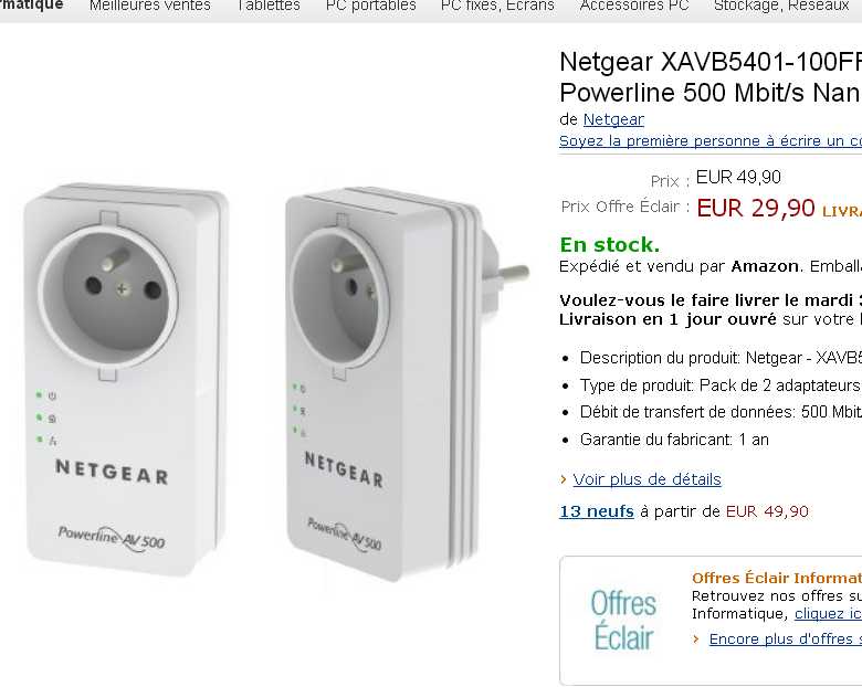 2 boitiers cpl 500 mbits à moins de 30 euros