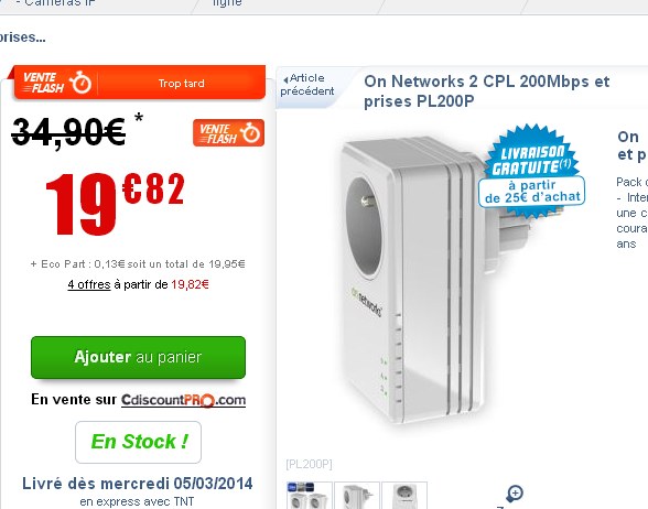 moins de 20 euros les deux plugs cpl