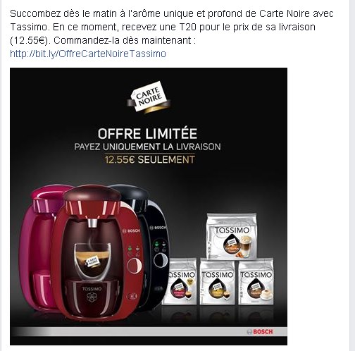Machine tassimo t20 à 12.55 euros port inclus