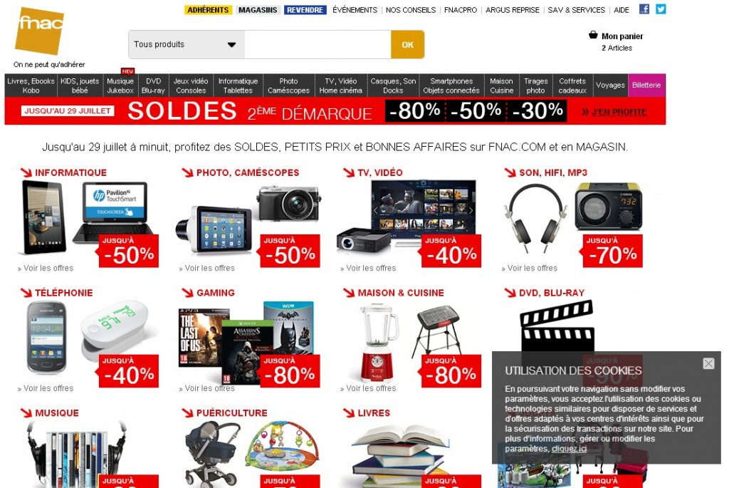 Deuxieme demarque soldes à la fnac