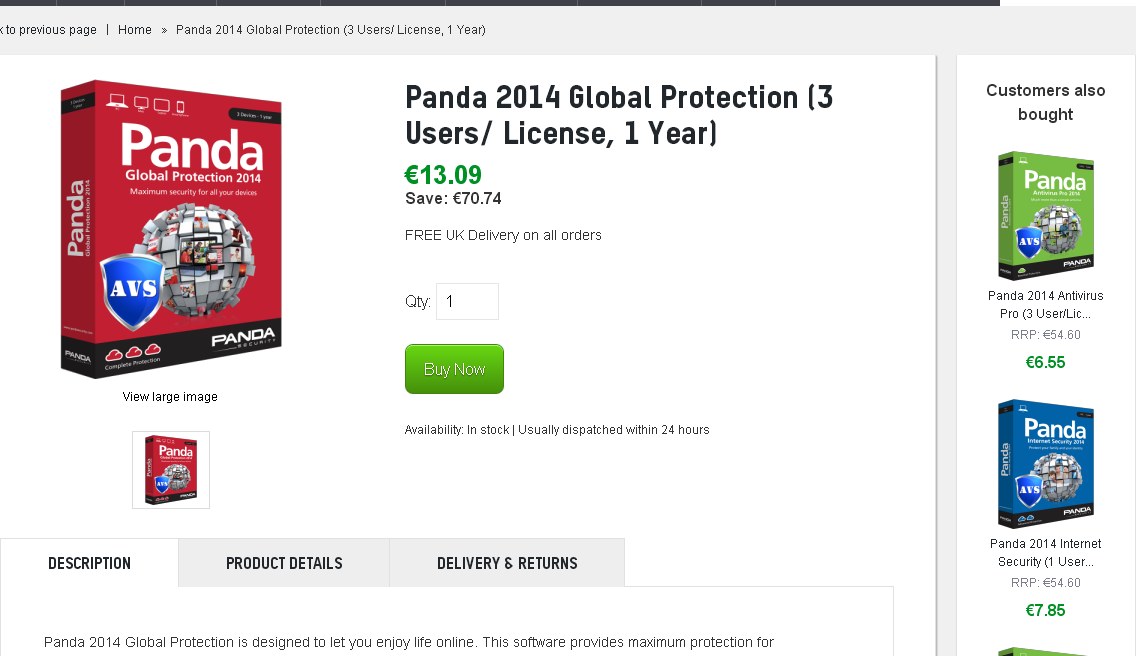 Antivirus panda global protection (pc , mac , android, ios) à 13.09 ...