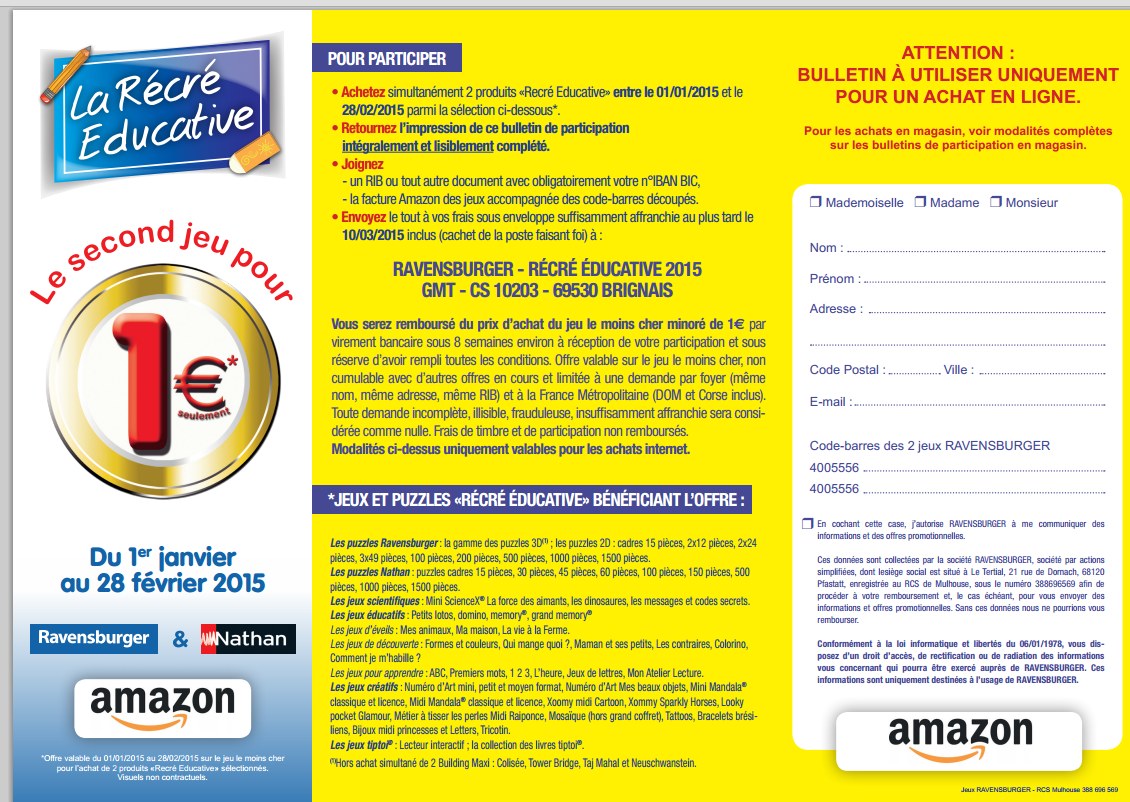 deuxieme jeu ravensburger à 1 euro