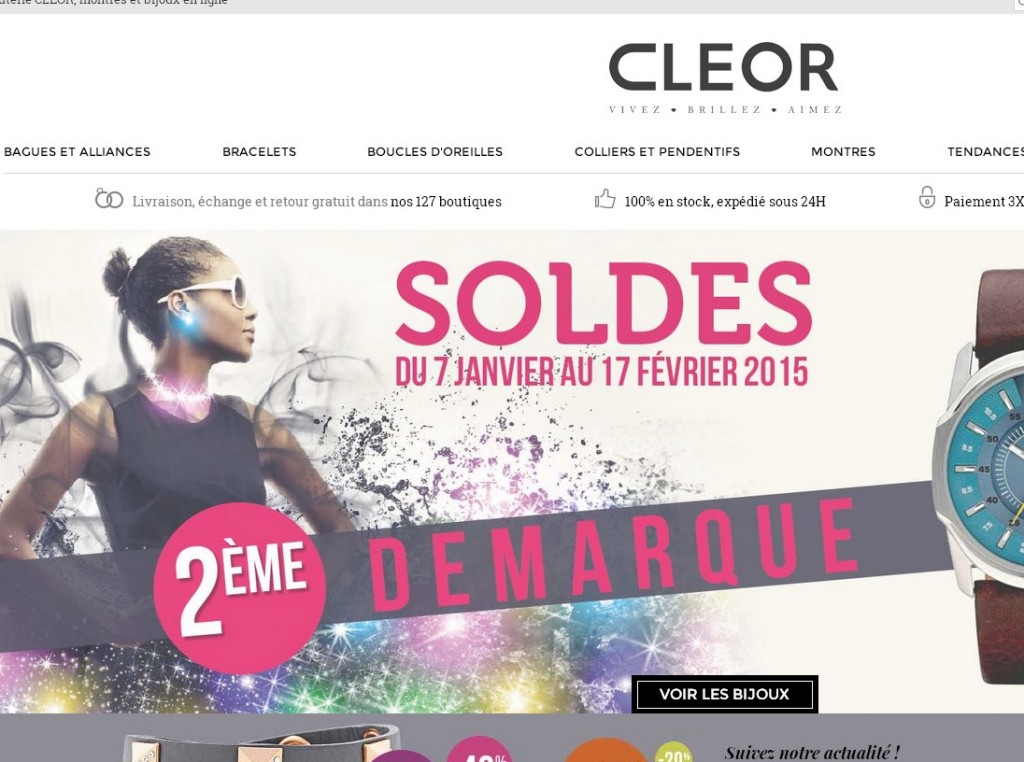Soldes bijoux , montres sur le site cleor
