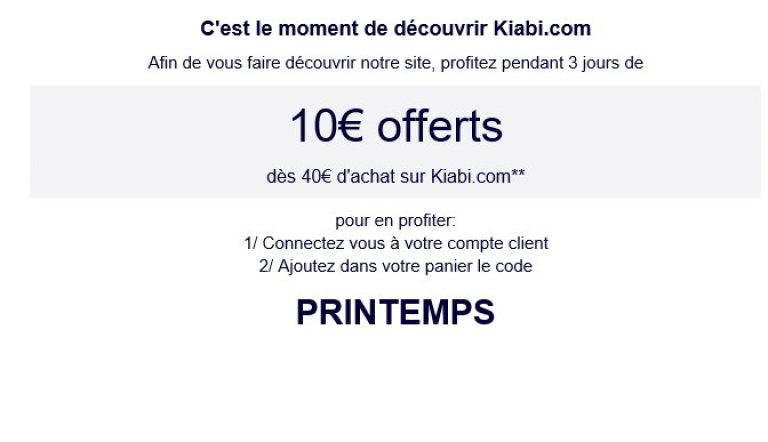 Code Promo Kiabi 10e