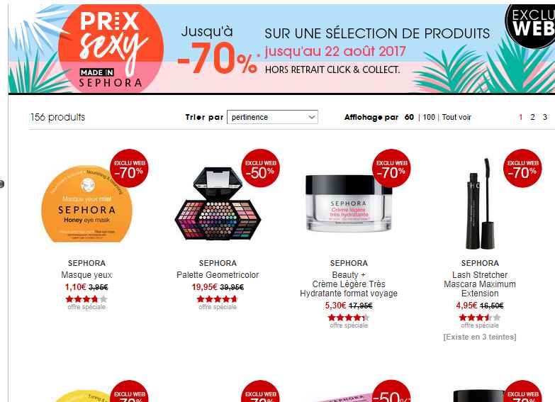 Sephora : opération prix sexy ... jusqu'à 70% de réduction - Bons plans ...