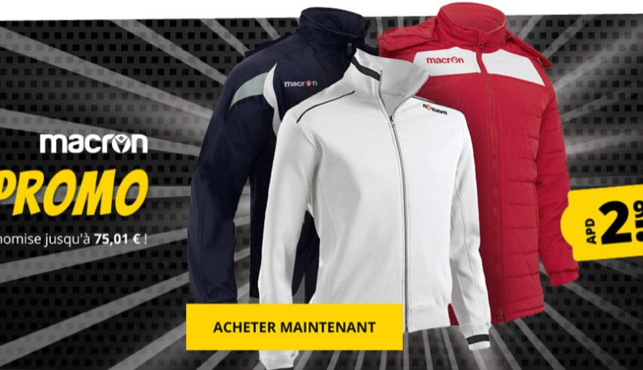 Articles de la marque italienne Macron à prix cassés sur Sportoutlet