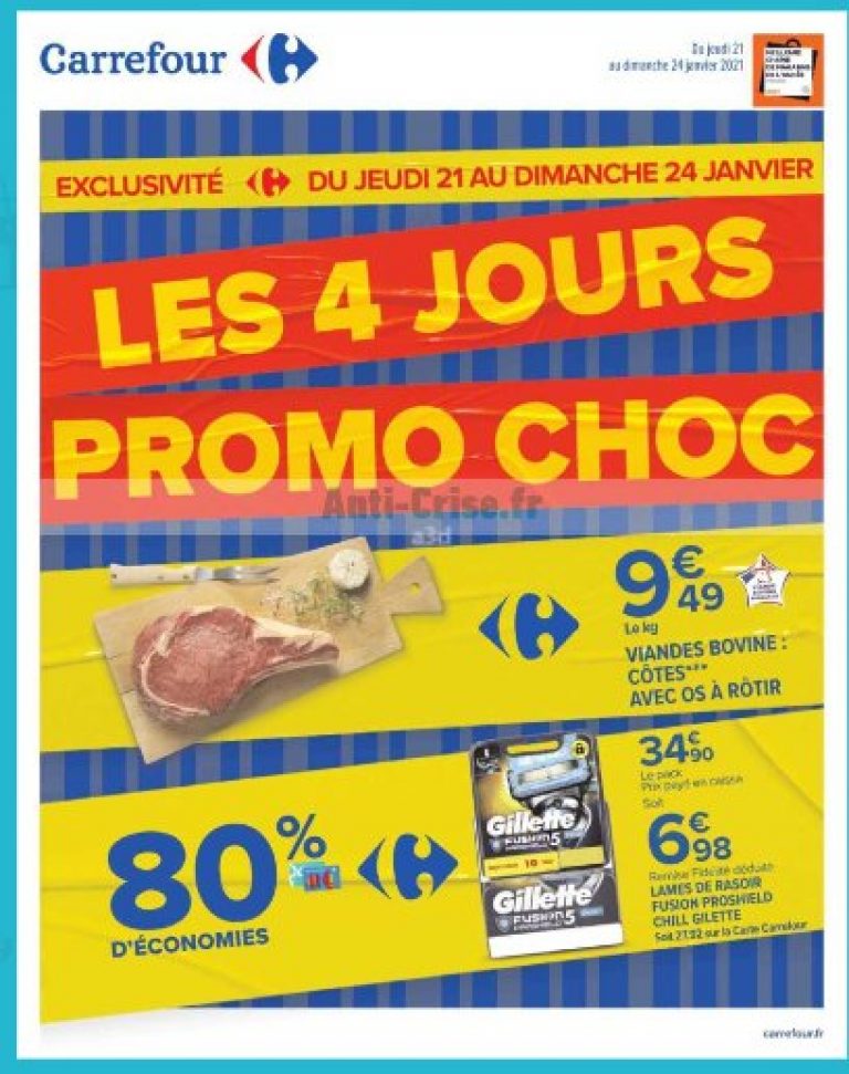 Catalogue Carrefour Promo Choc du 20 au 24 janvier : jusqu'à 80% sur la ...