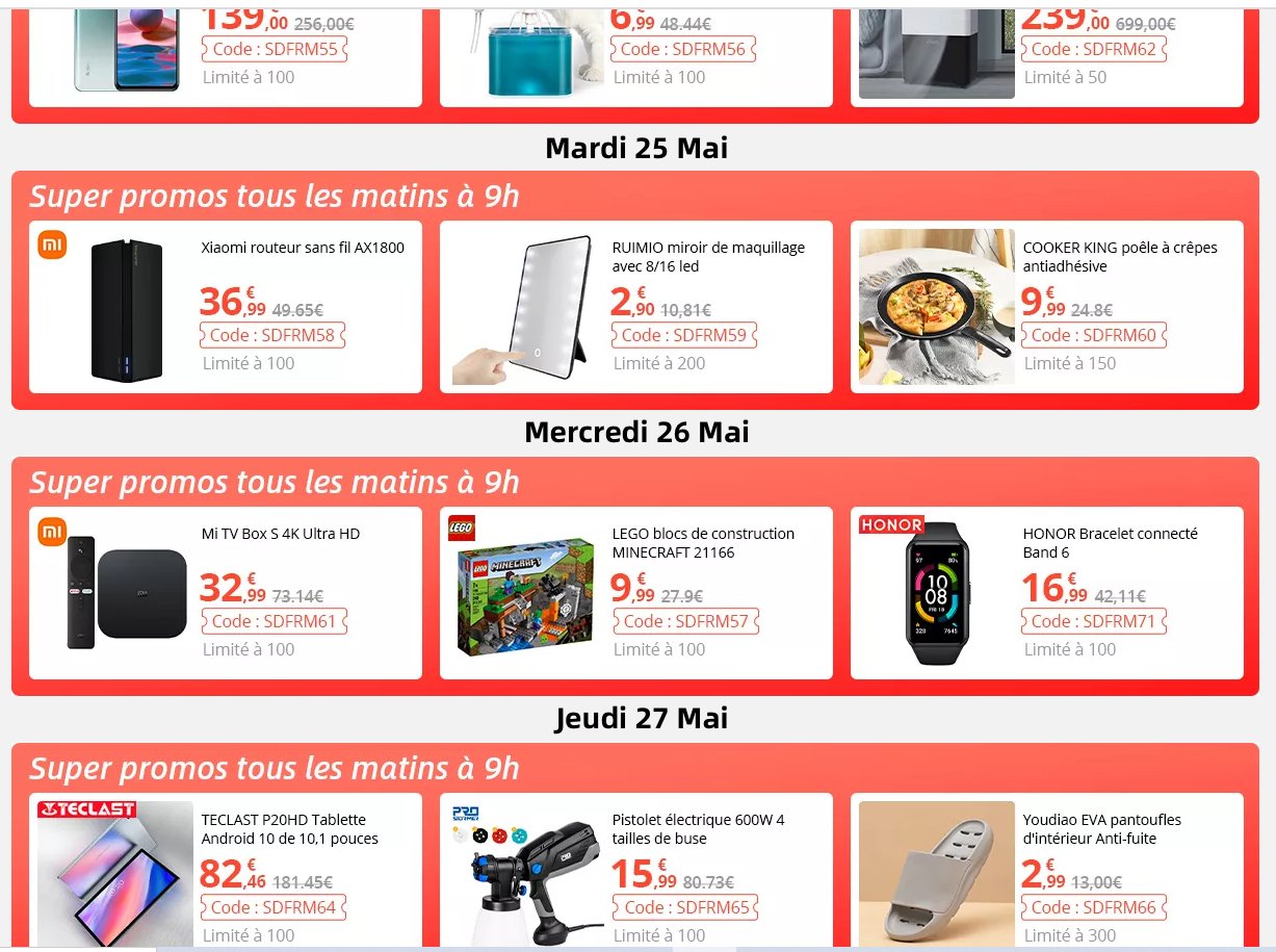 Ali Express ... Les super deals du 24 au 30 mai