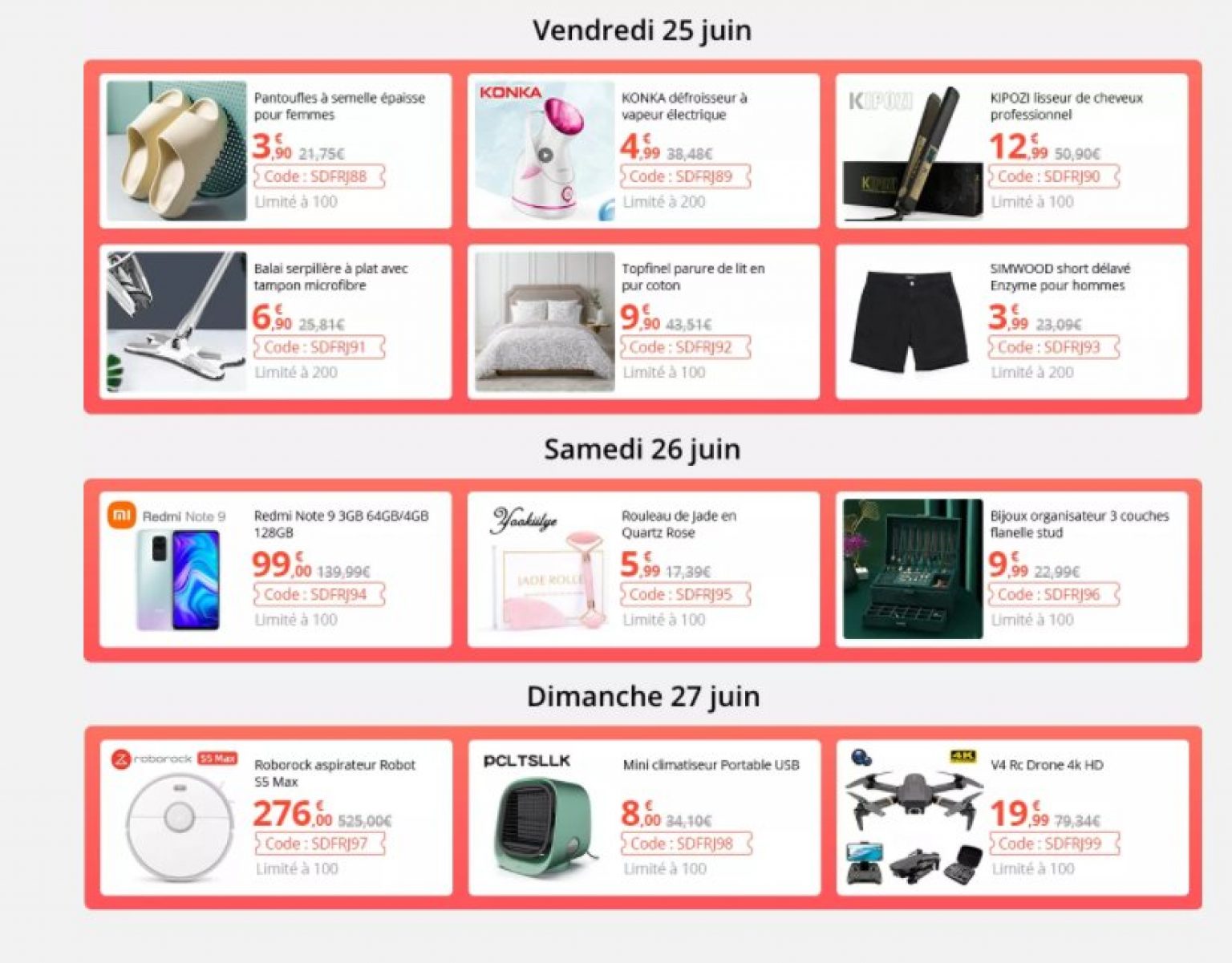 Ali Express ... Les super deals du 21 au 27 juin
