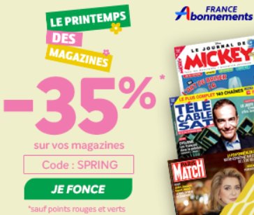 Abonnements magazines pas chers avec 35% de réduction en plus chez ...