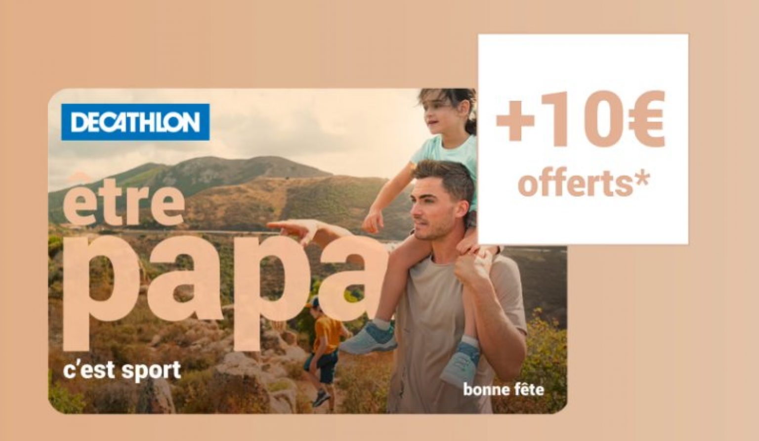 Une carte cadeau DECATHLON de 60€ acheté = 10€ offerts en plus