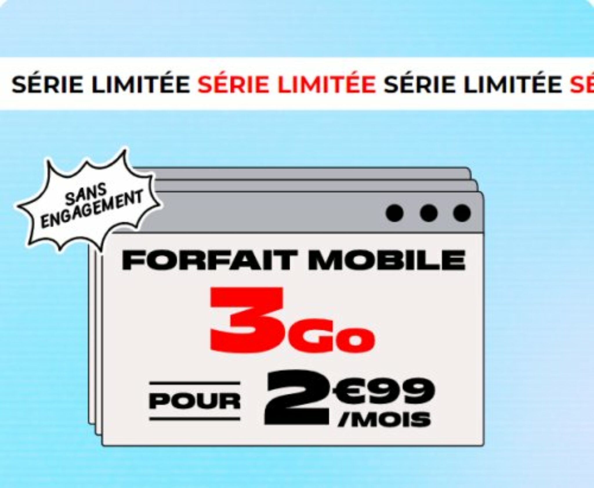 Bon plan le forfait mobile Nrj Mobile Illimité + 3go d'internet pas cher à 2.99€