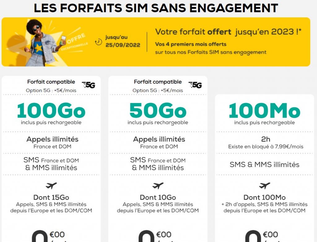 Forfaits mobiles LaposteMobile gratuits pendants 4 mois ! sans engagement