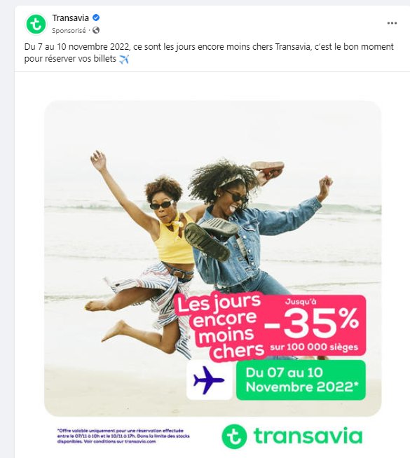 Transavia jusqu'à 35% de réduction sur 100 000 vols ... du 7 au 10 novembre