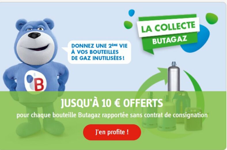 Butagaz : de 5 à 10€ offerts pour le retour d'une bouteille de gaz vide